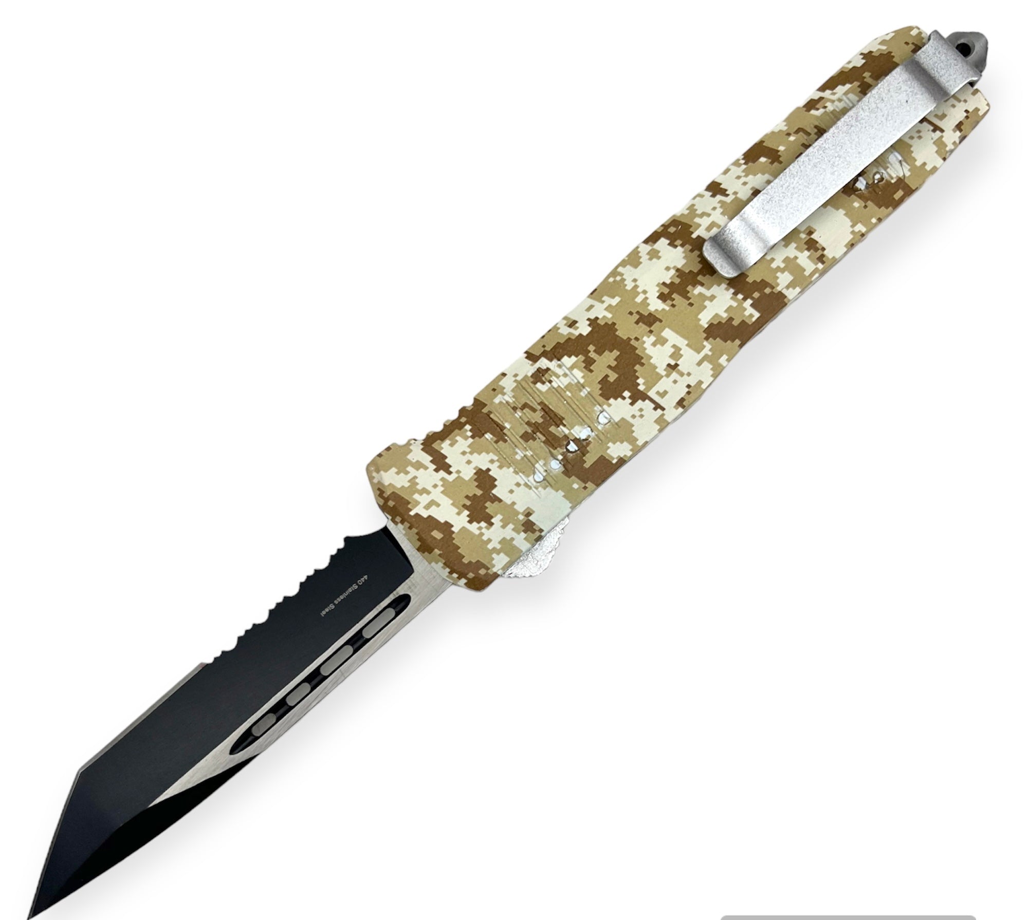 OTF Knife Double Side Blade Brown Camo – Panther Wholesale