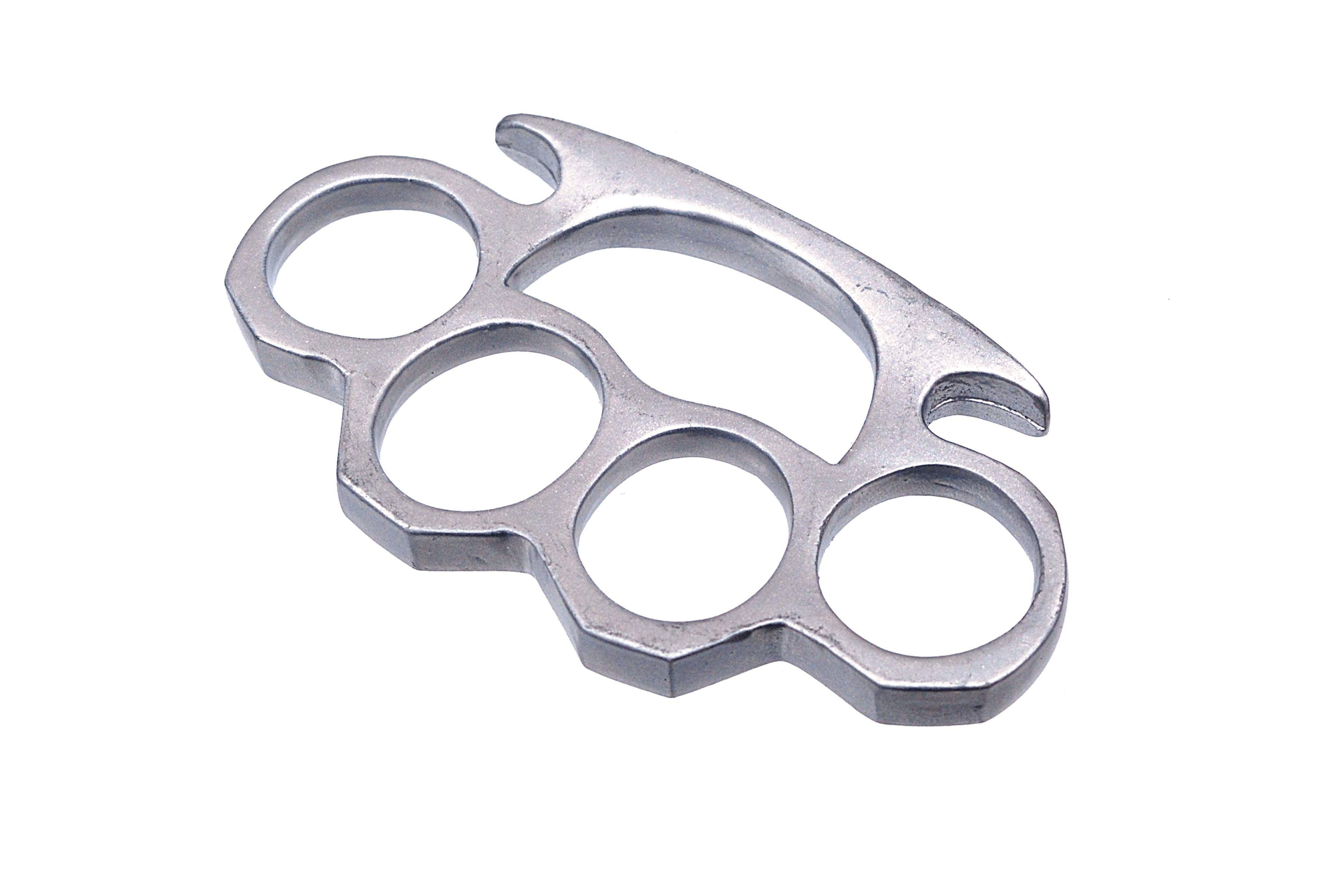 Solid Steel Knuckle Duster Brass Knuckle - Silver – Panther Wholesale