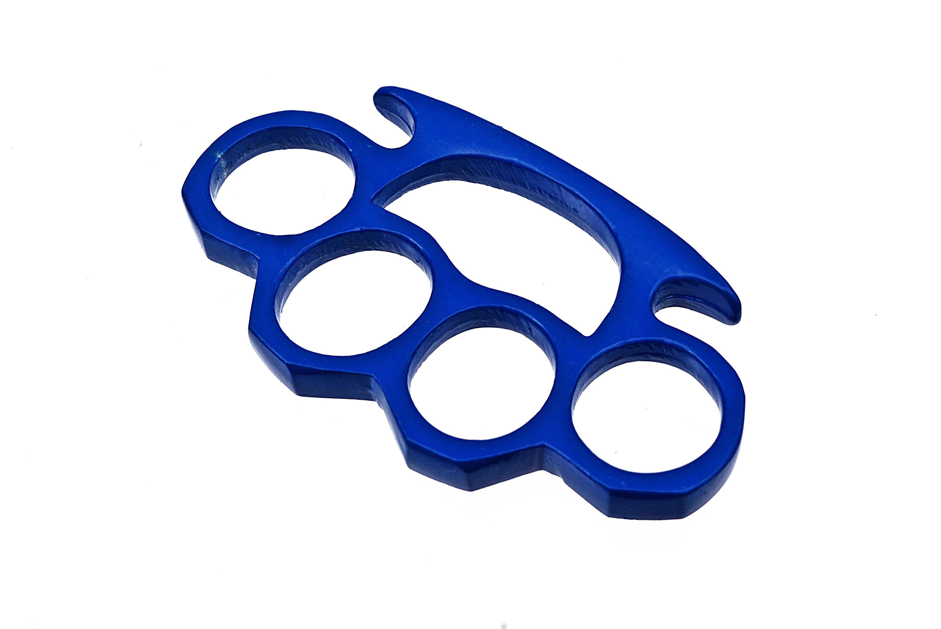 Solid Steel Knuckle Duster Brass Knuckle - Blue – Panther Wholesale