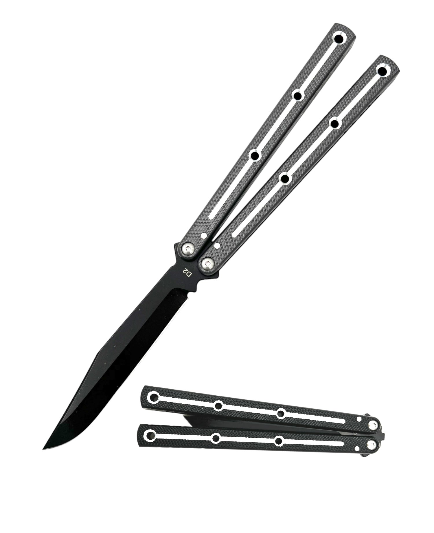 High Quality CNC Machined Butterfly Knife DARK GREY Aircraft Aluminum ...