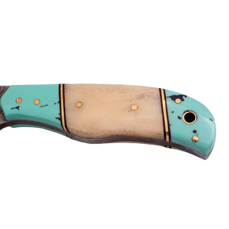 9'' FULL TANG REAL DAMASCUS HUNTING KNIFE BONE HANDLE – Panther Wholesale