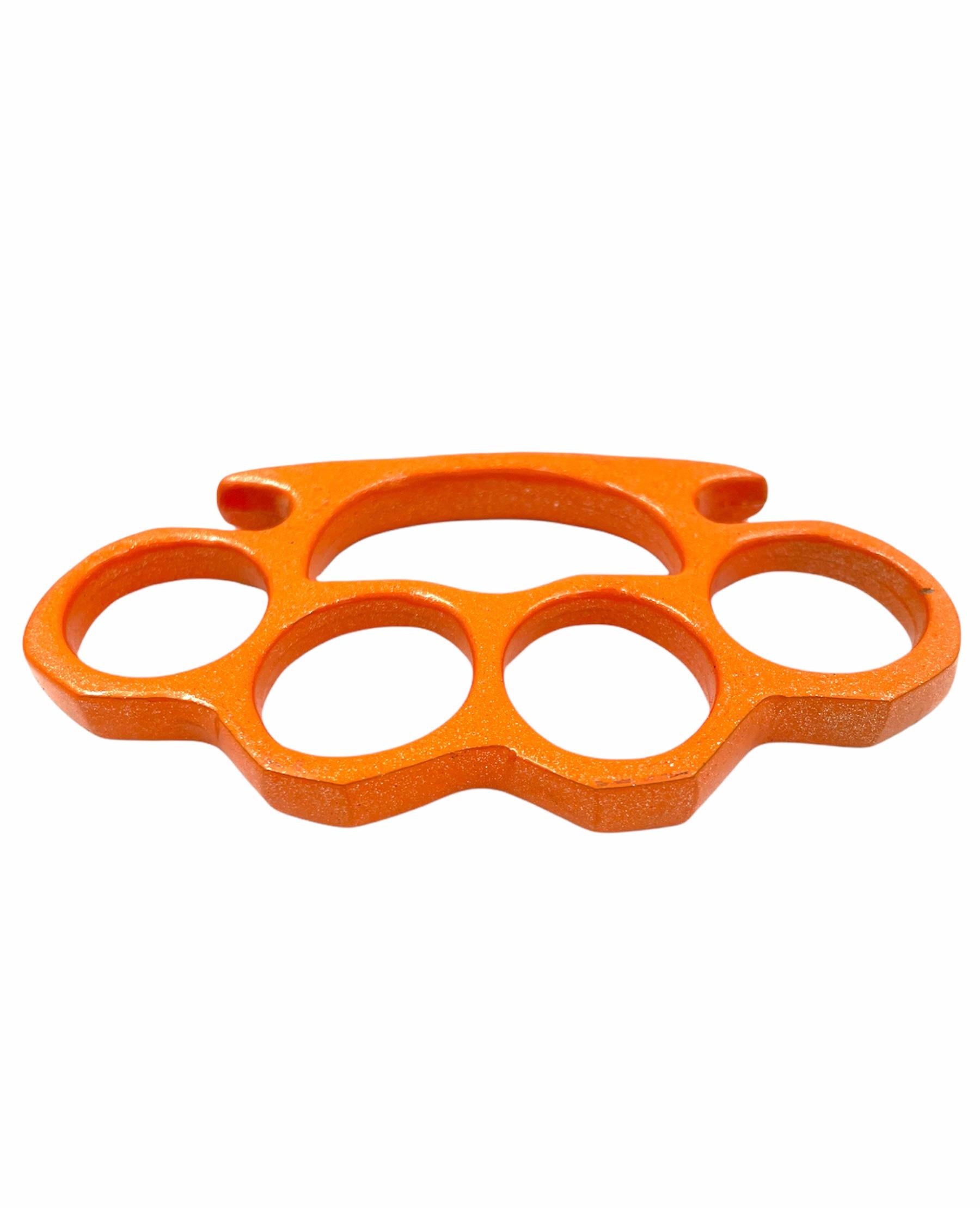 Solid Steel Knuckle Duster Brass Knuckle - ORANGE – Panther Wholesale