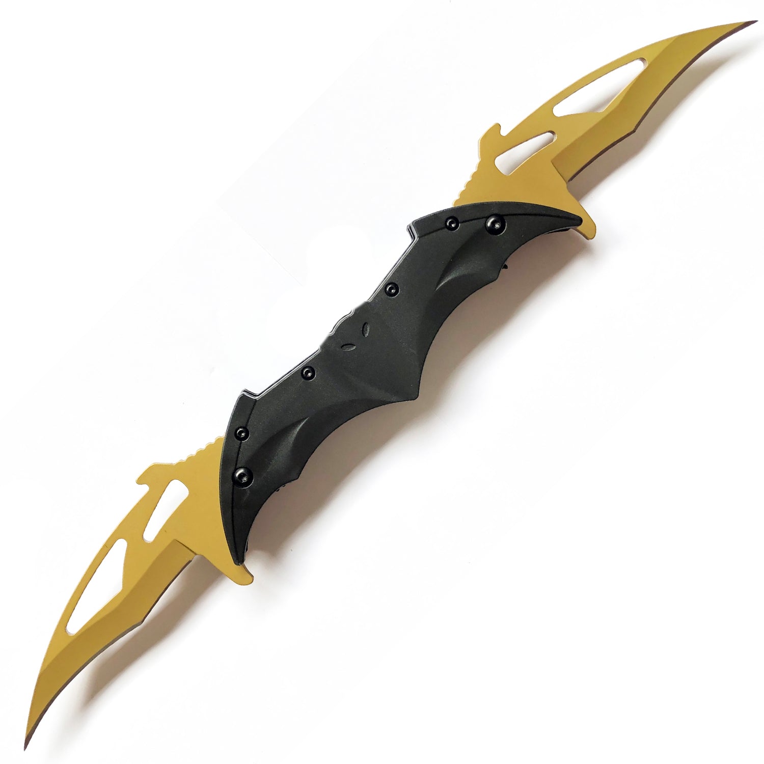 Tiger USA Dual Blade Spring Action Knife Black Gold – Panther Wholesale