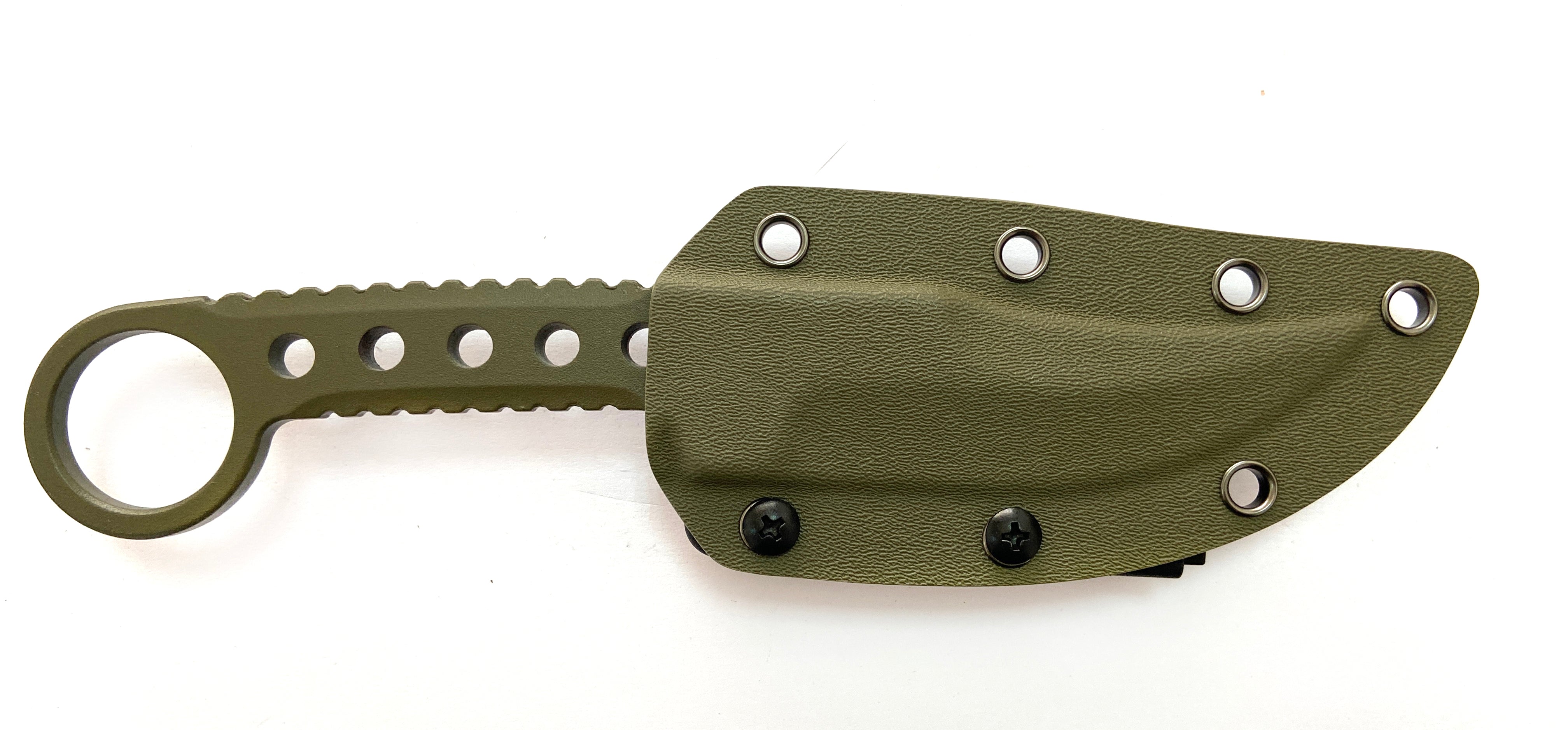 Tactical Tiger-USA® Boot Knife Green Single Edged Full Tang Knife W cl ...
