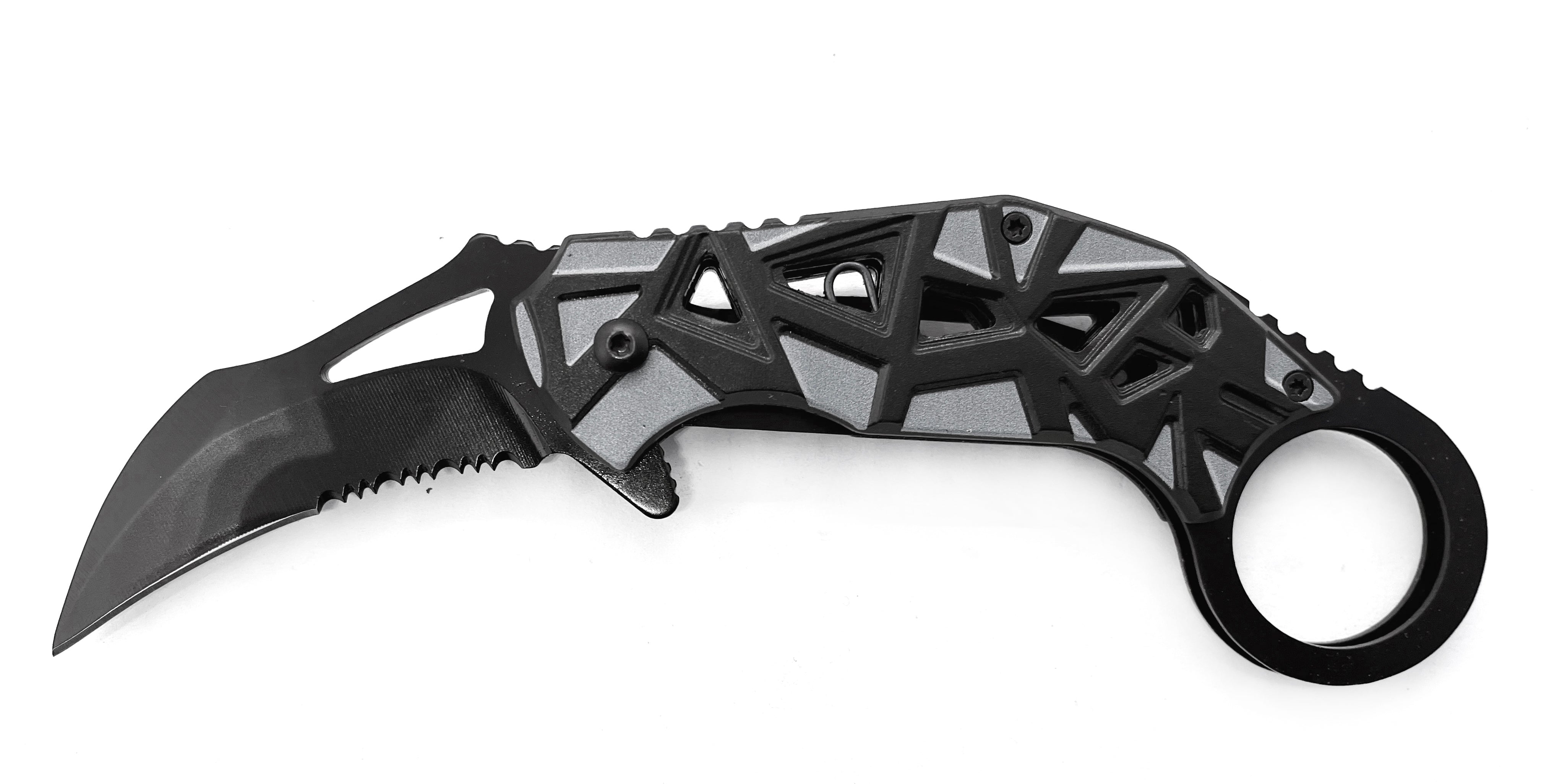 Tiger USA Spring Assisted Knife Karambit Grey – Panther Wholesale