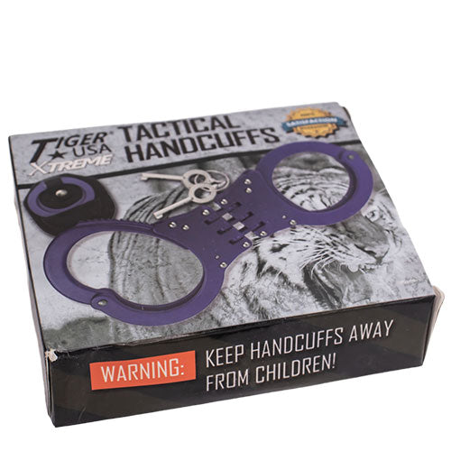 Hinged Solid Steel Handcuffs - Purple – Panther Wholesale